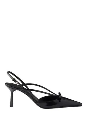Prada Brushed-leather Slingback Pumps - Black