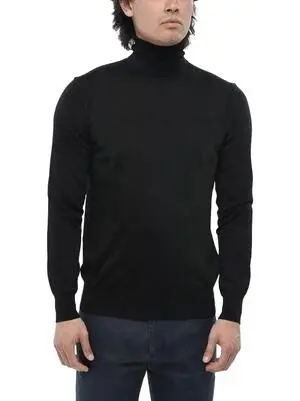PAOLO PECORA High-neck Virgin-wool Knit - Black