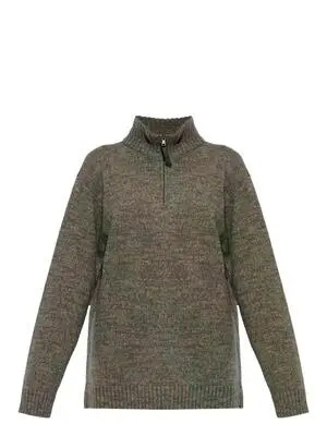 MAISON MARGIELA Quarter-zip Stand-up Collar Sweater - Grey