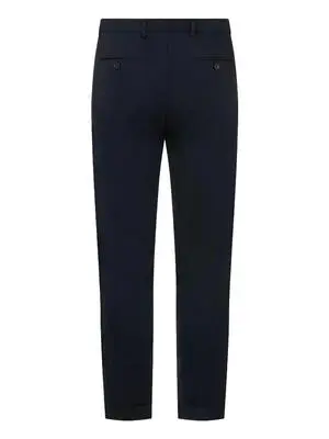 MOORER Pressed-crease Turn-up Trousers - Blue