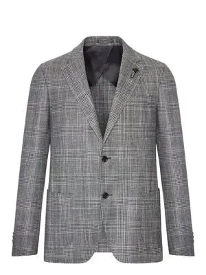 LARDINI Prince Of Wales Check Blazer - Grey