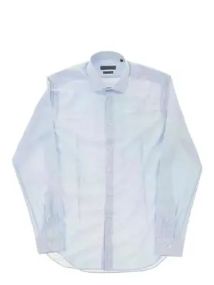Corneliani Checked-pattern Slim-fit Shirt - Blue