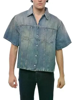 1989 STUDIO Denim Short-sleeve Shirt - Blue