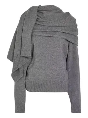 ARMARIUM Alida Scarf-effect Draped Sweater - Grey