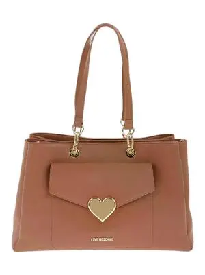 Moschino Heart-plaque Tote Bag - Brown