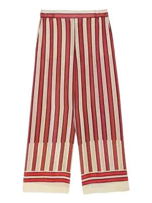 OTTOD'AME Striped Wide-leg Trousers - Red
