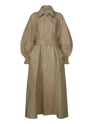 Issey Miyake Akimbo Belted Balloon-sleeve Coat - Neutrals