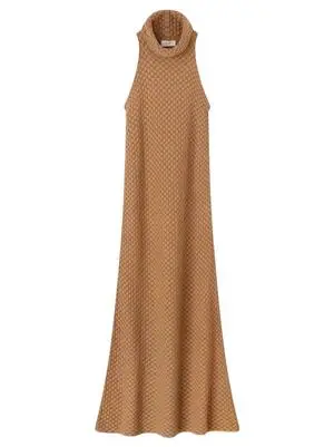 RETORI Check-jacquard Maxi Dress - Neutrals