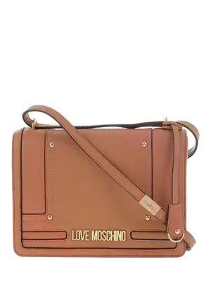 Moschino Hammered-effect Shoulder Bag - Brown