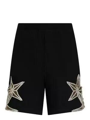 Dsquared2 Crystal-embellished Cotton Shorts - Black