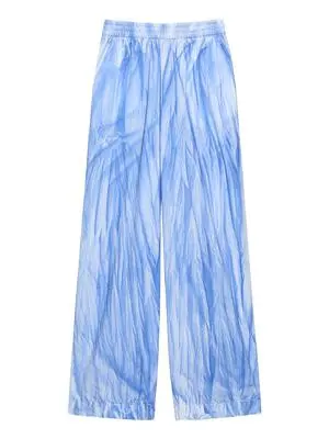 Max & Co. Cotton Tie-dye Straight Trousers - Blue