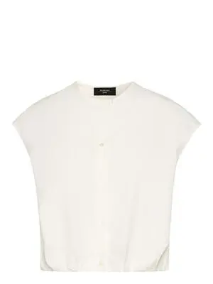 Max Mara Collarless Shirt - White