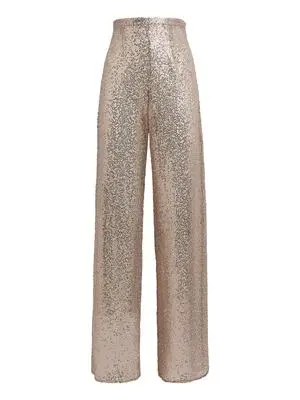 TALLER MARMO Sequin Marlene Disco Trousers - Silver