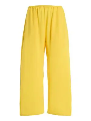 LESET Ari Crepe Crop Trousers - Yellow