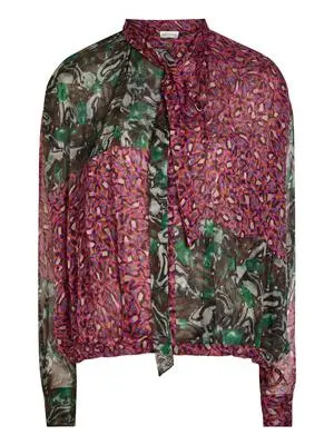 Dries Van Noten Cenvy Printed Silk-georgette Blouse - Fuchsia
