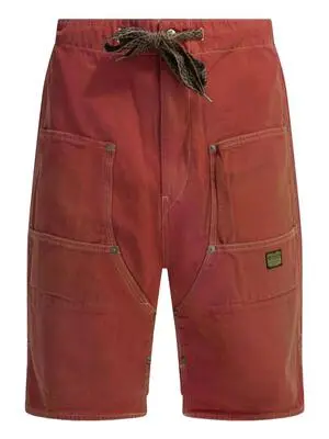 Kapital Contrast-stitch Multi-pocket Shorts - Red