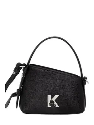 Karl Lagerfeld Logo Plaque Asymmetric Crossbody Bag - Black