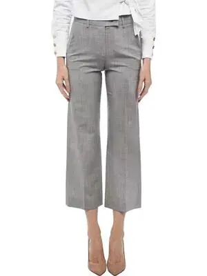 QL2 QUELLEDUE Pressed-crease Cropped Trousers - Grey