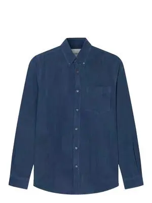 Closed Button-down Corduroy Shirt - Blue