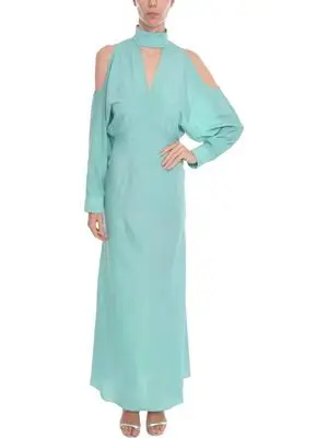 SUPER BLOND Cut-out Long-sleeve Maxi Dress - Green