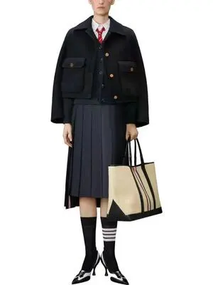Thom Browne Bell-sleeve Wool Jacket - Blue