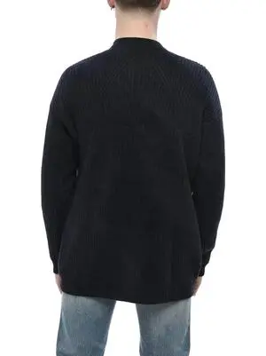 PAOLO PECORA V-neck Ribbed-knit Cardigan - Blue
