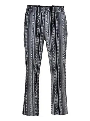 DAVID WEJ Dareski Tribal Print Drawstring Trousers Multi - Grey