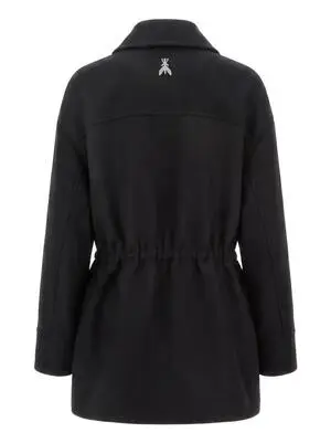 Patrizia Pepe Drawstring Long-sleeve Coat - Black