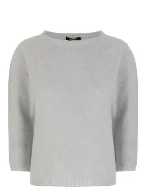 Fabiana Filippi Boat-neck Three-quarter-sleeve Sweater - Grey