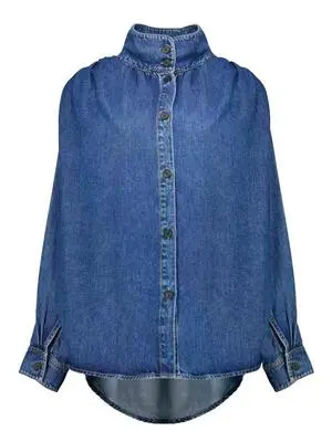 IRO PARIS Julie High-neck Button-up Shirt - Blue
