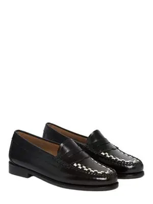 G.H.BASS Weejuns Penny Leather Weave Loafers - Black