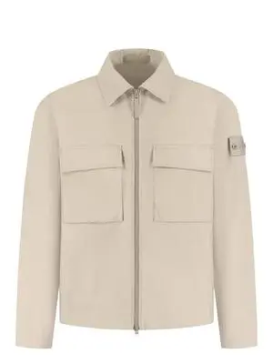 Stone Island Logo-patch Zip-up Jacket - Neutrals