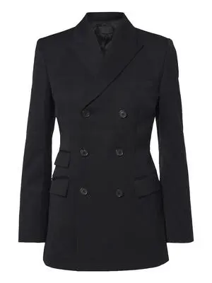 NILI LOTAN Noah Double-breasted Virgin Wool Blazer - Black