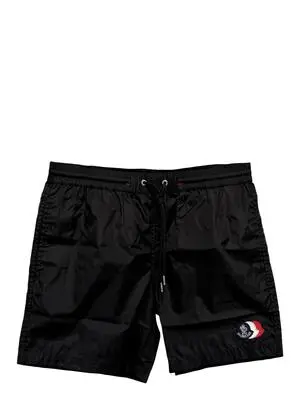 Moncler Swim Shorts With Patch - Black