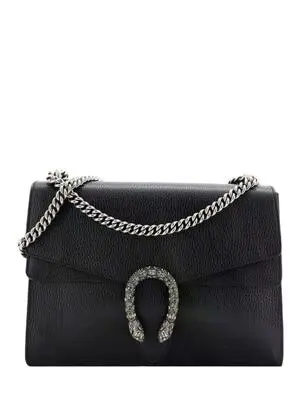 Gucci Dionysus Bag Leather Medium Shoulder Bag Black