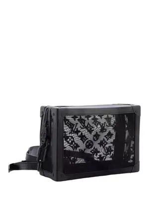 LOUIS VUITTON Soft Trunk Bag Monogram See Through Mesh Crossbody Bag - Black