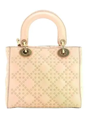 Dior Supple Lady Bag Cannage Studded Lambskin Small Crossbody Bag - Neutrals