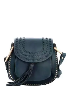 Chloé Hudson Whipstitch Leather Small Crossbody Bag - Blue