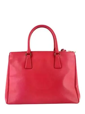 Prada Double Zip Lux Saffiano Leather Medium Tote Bag Pink