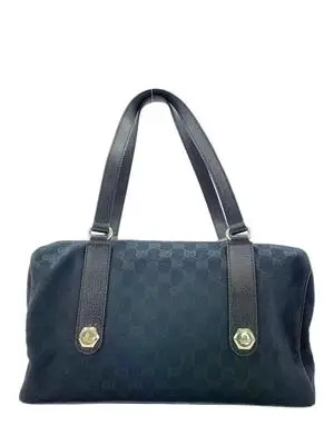Gucci 2000s Gg Supreme Shoulder Bag - Black