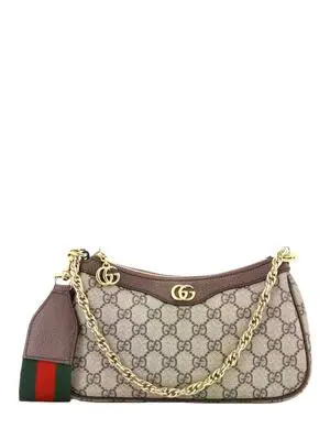 Gucci Ophidia Charm Shoulder Bag Gg Coated Canvas Small Crossbody Bag - Brown