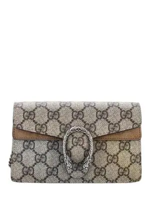 Gucci Dionysus Bag Gg Coated Canvas Super Mini Crossbody Bag - Brown