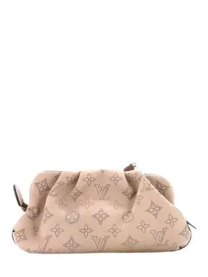 LOUIS VUITTON Scala Pouch Bag Mahina Leather Mini Clutch Bag - Neutrals