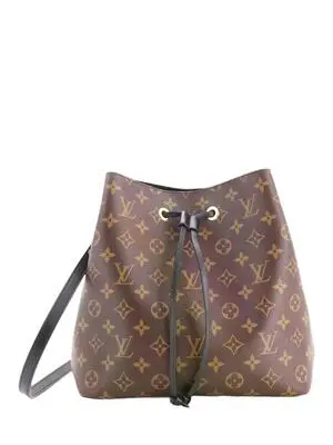 LOUIS VUITTON Neonoe Handbag Monogram Canvas With Leather Mm Bucket Bag - Brown
