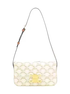 Celine Triomphe East-west Triomphe Coated Canvas Shoulder Bag Neutrals