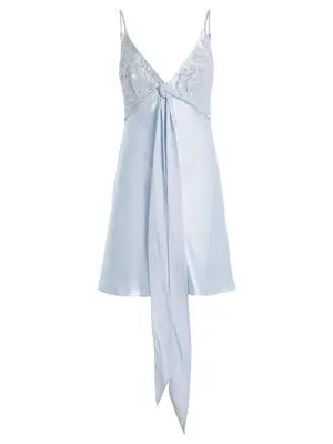 WIEDERHOEFT Satin Mini Slip Dress - Blue
