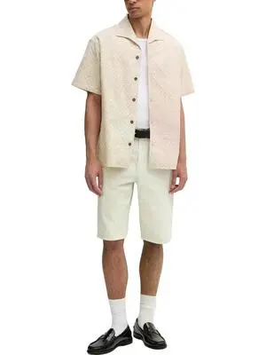 Drole De Monsieur Geometric-pattern Camp-collar Shirt - Neutrals