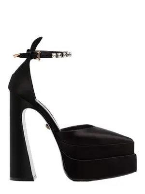 VERSACE Versace 120mm Satin Platform Sandals