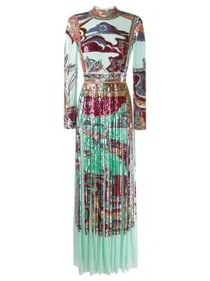 Emilio Pucci Sequinned Evening Gown - Blue