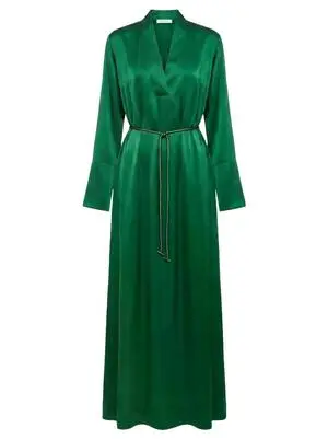 DANAME Belted V-neck Midi Dress - Green